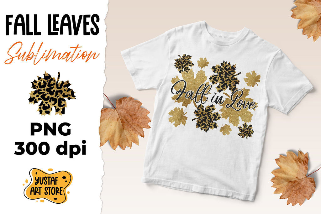 Fall leaves sublimation design - So Fontsy