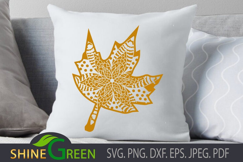 Fall Mandala Oak Leaf SVG - So Fontsy