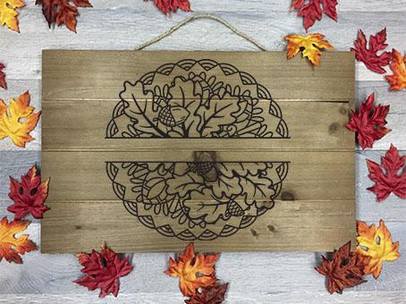 Fall Mandala SVG, Split Mandala SVG, Oak Leaf SVG. - So Fontsy