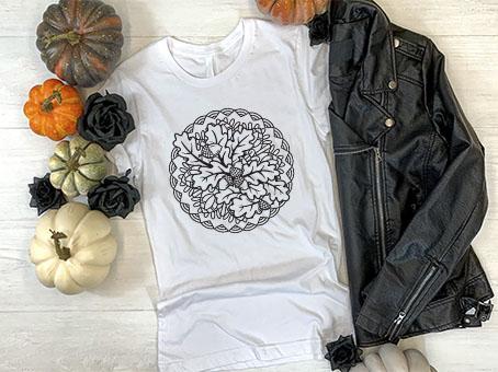 Fall Mandala SVG, Split Mandala SVG, Oak Leaf SVG. - So Fontsy