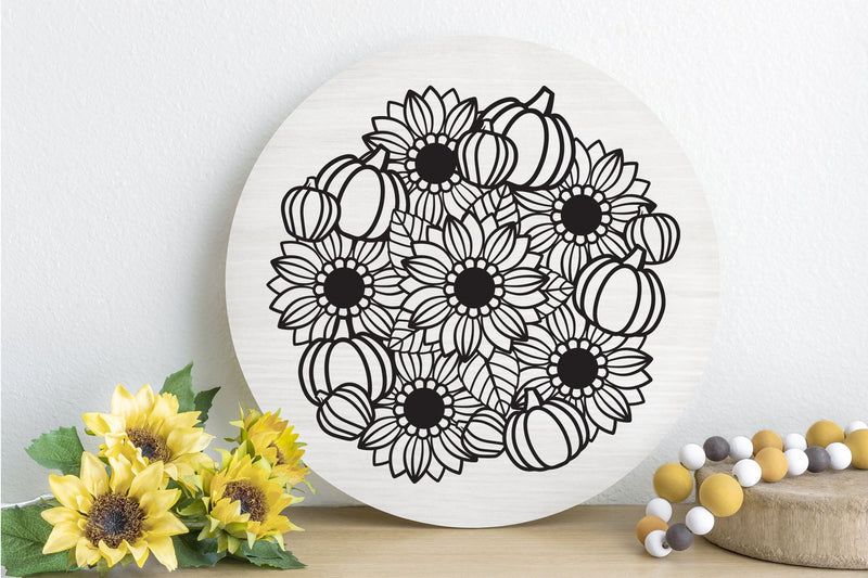 Fall Mandala SVG, Sunflowers SVG, Floral Mandala SVG. - So Fontsy