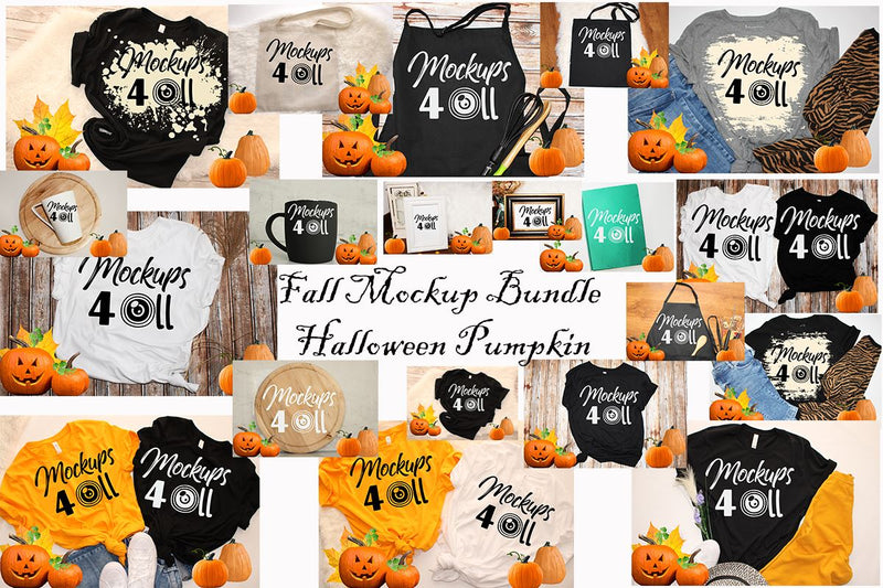 Fall Mockup Bundle, Halloween Mockup, Pumpkin, Thanksgiving day, Autum ...