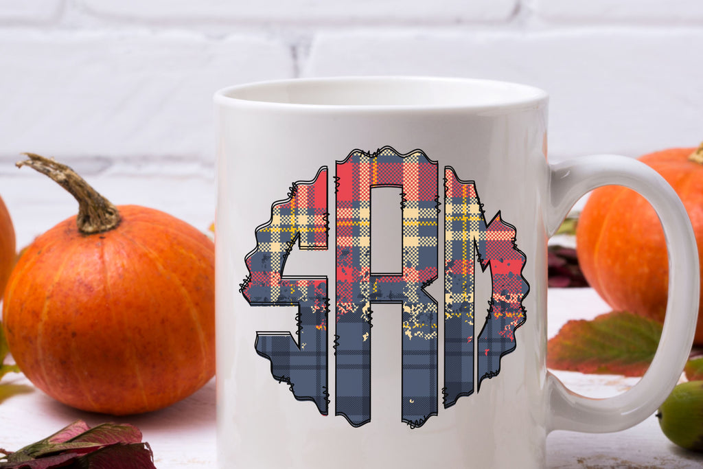 Fall Monogram PNG, Autumn Flannel Alphabet Doodle Set - So Fontsy