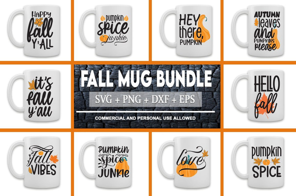 Fall mug SVG Bundle.Fall Coffee Mug Svg Bundle, 10 Svg Autumn Sayings ...