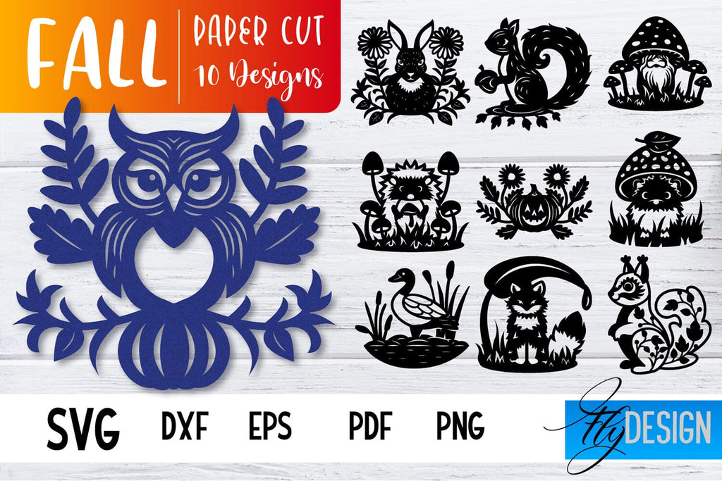 Fall Paper Cut SVG Design | Paper Cut Files - So Fontsy