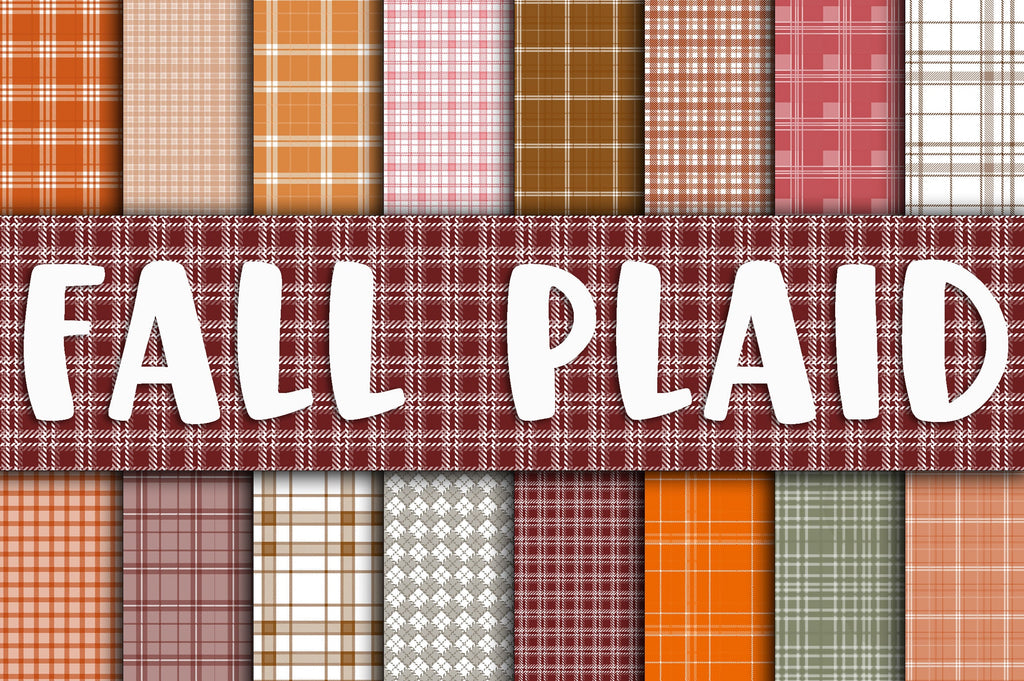 Fall Plaid Digital Paper - So Fontsy