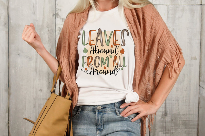 Fall PNG Sublimation - Leaves Abound from All Around - So Fontsy