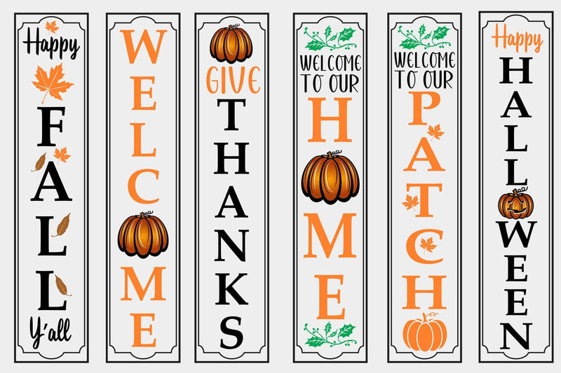 Fall Porch Sign Svg Bundle, Thanksgiving Porch Sign SVG, Digital ...