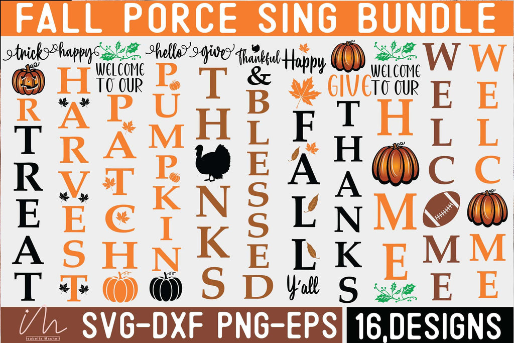 Fall Porch Sign Svg Bundle, Thanksgiving Porch Sign SVG, Digital ...
