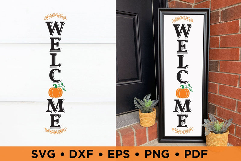 Fall Porch Sign SVG, Welcome SVG Cut File - So Fontsy
