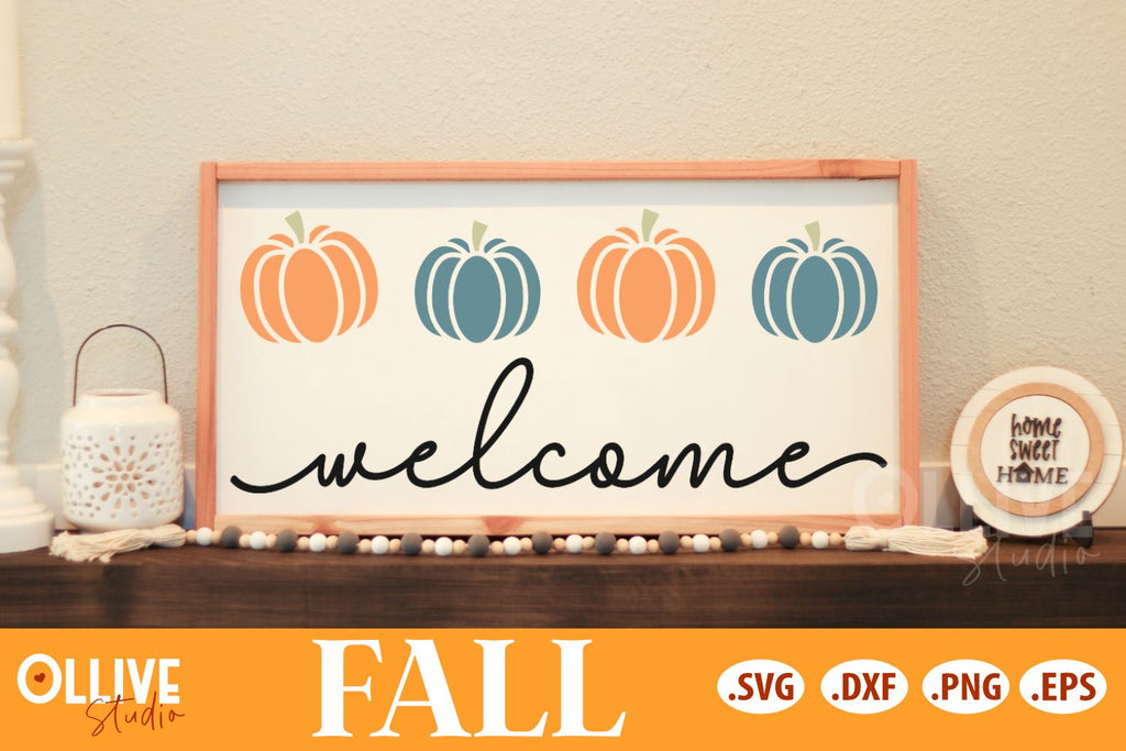 Fall Pumpkin Welcome SVG - So Fontsy