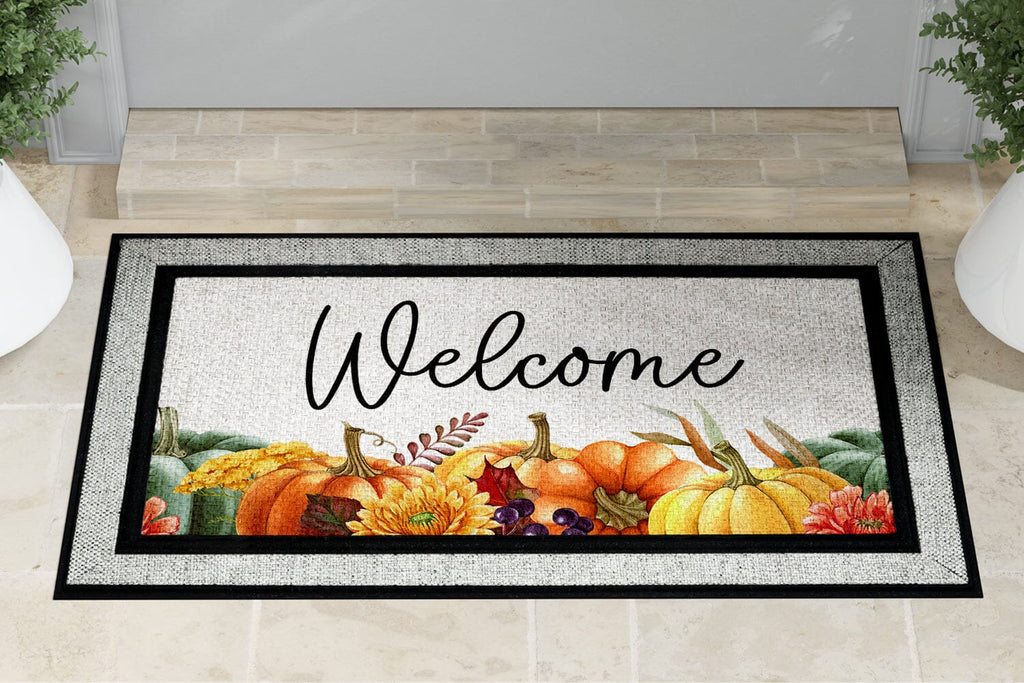 Fall Pumpkins Welcome Door Mat PNG For Sublimation - So Fontsy