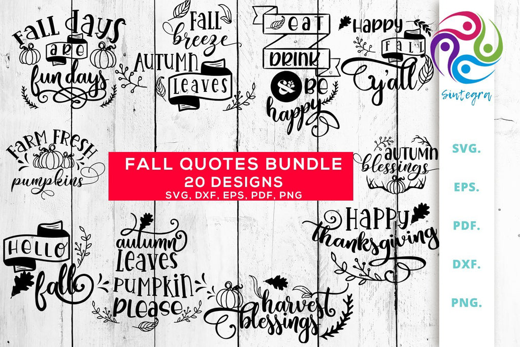 Fall Quotes Bundle Svg Cut File - So Fontsy