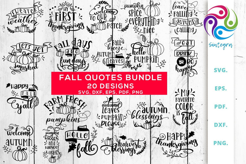 Fall Quotes Bundle Svg Cut File - So Fontsy