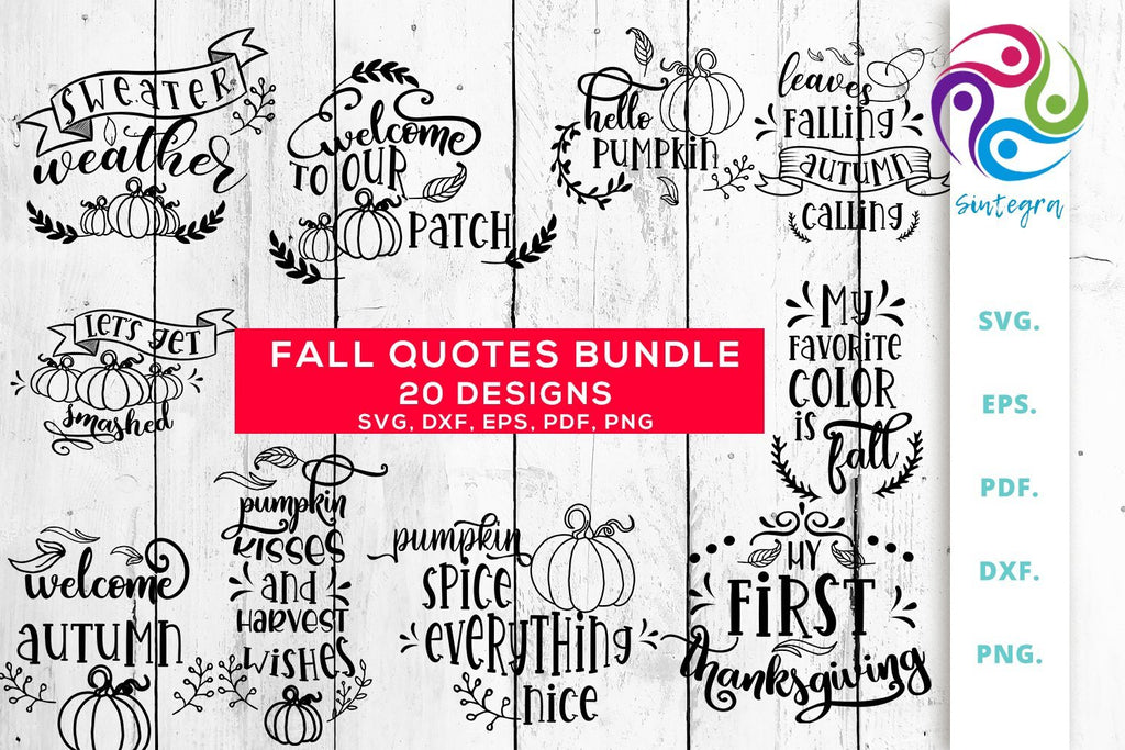 Fall Quotes Bundle Svg Cut File - So Fontsy