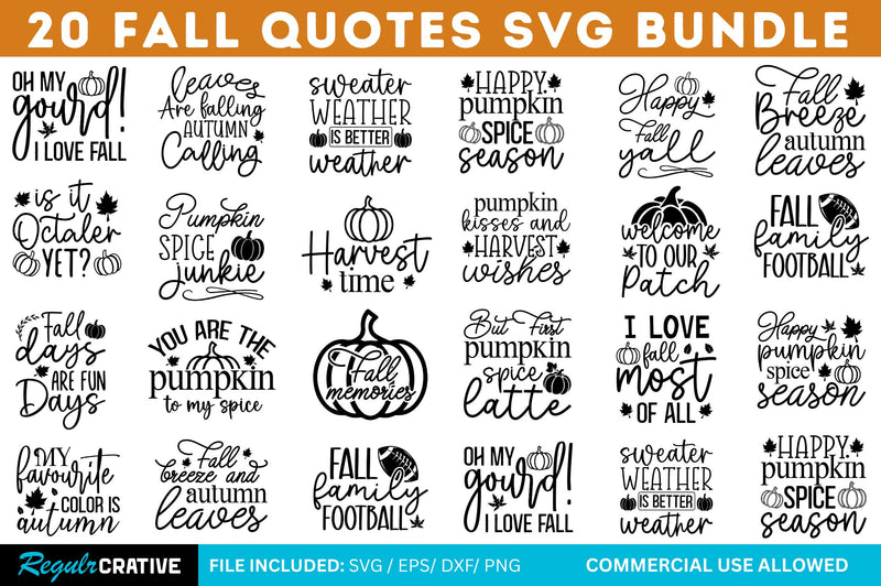 Fall Quotes SVG Bundle - So Fontsy
