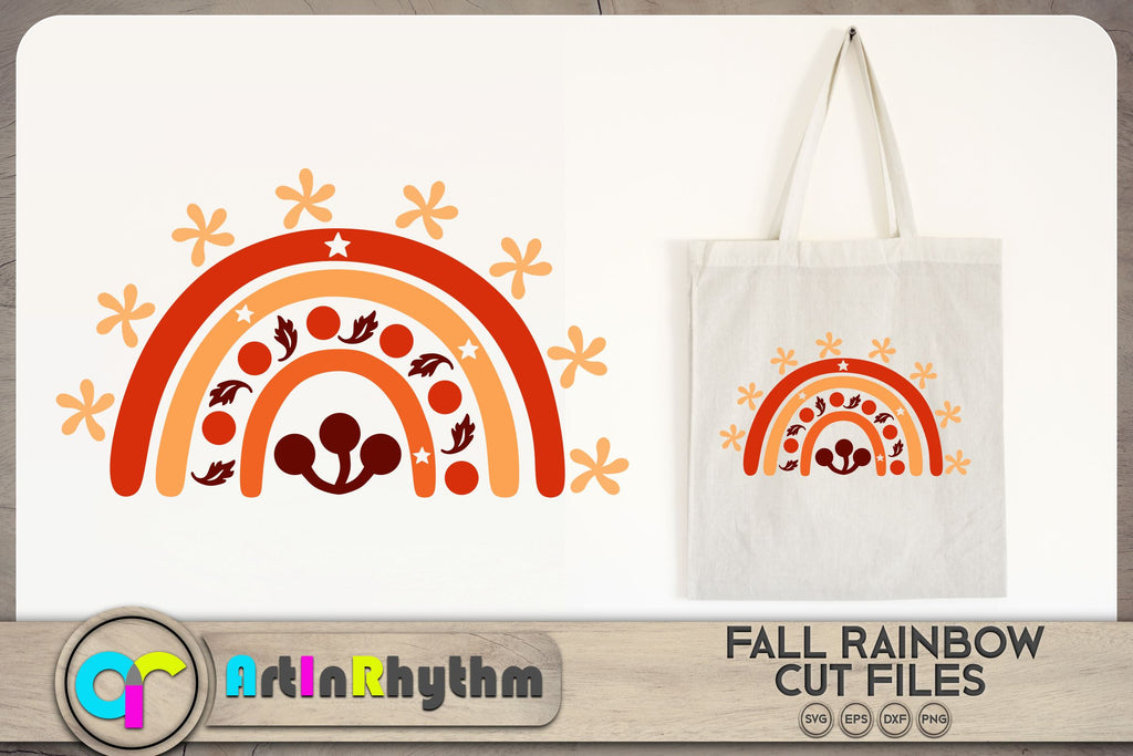 Fall rainbow SVG / Autumn rainbow SVG - So Fontsy
