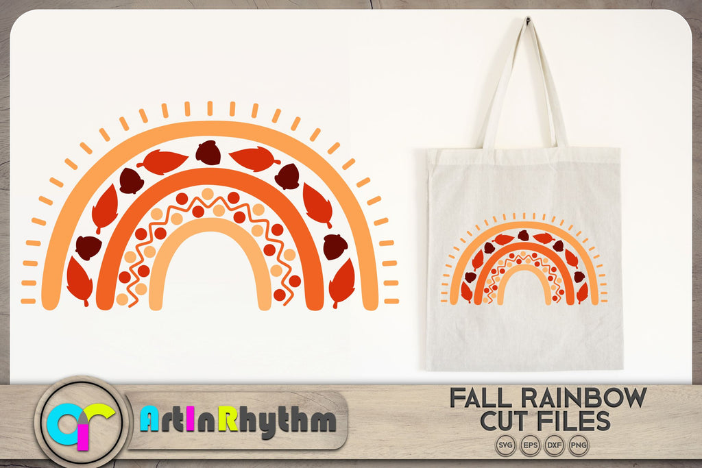 Fall rainbow SVG / Autumn rainbow SVG - So Fontsy