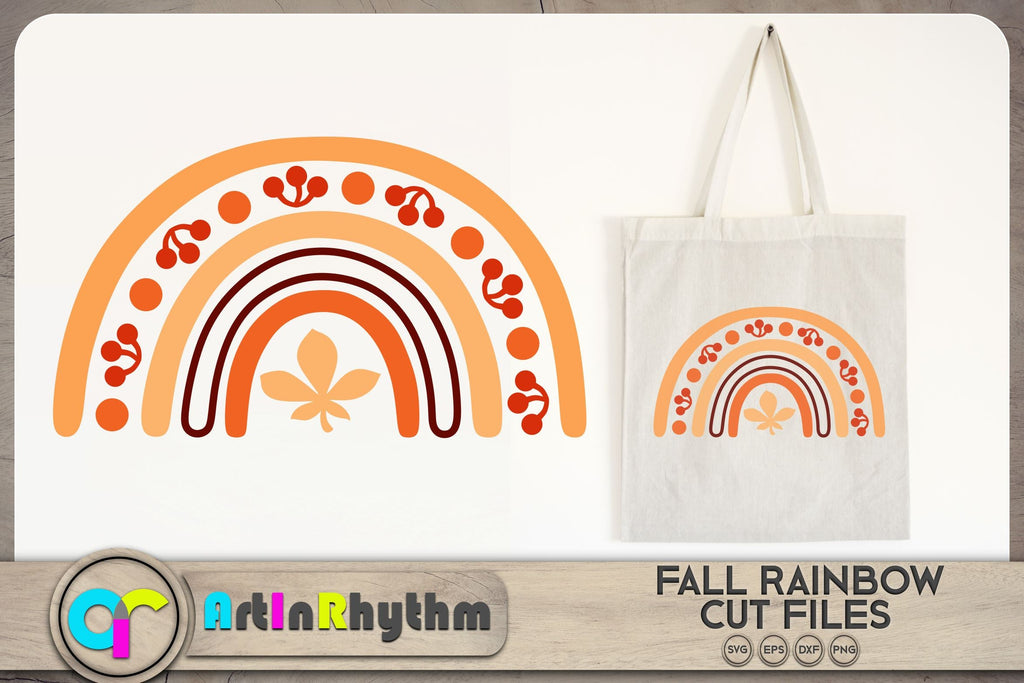 Fall rainbow SVG / Autumn rainbow SVG - So Fontsy