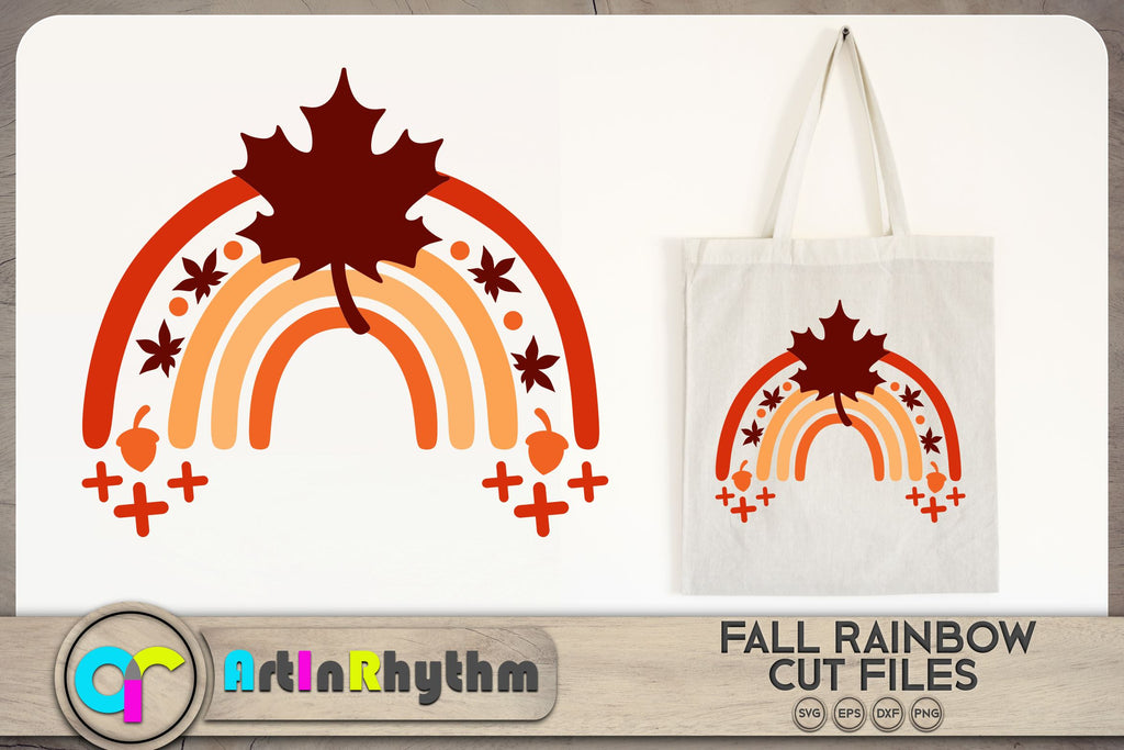Fall rainbow SVG / Autumn rainbow SVG - So Fontsy