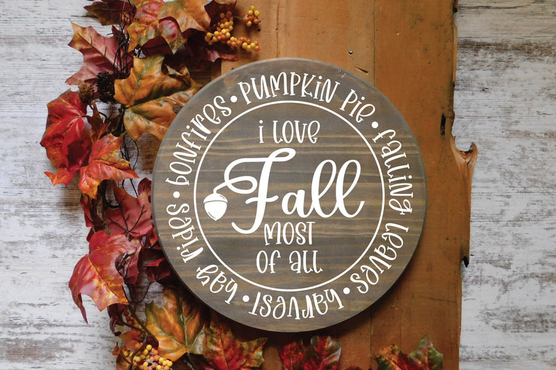 Fall Round Sign Bundle - Autumn SVG Bundle - So Fontsy