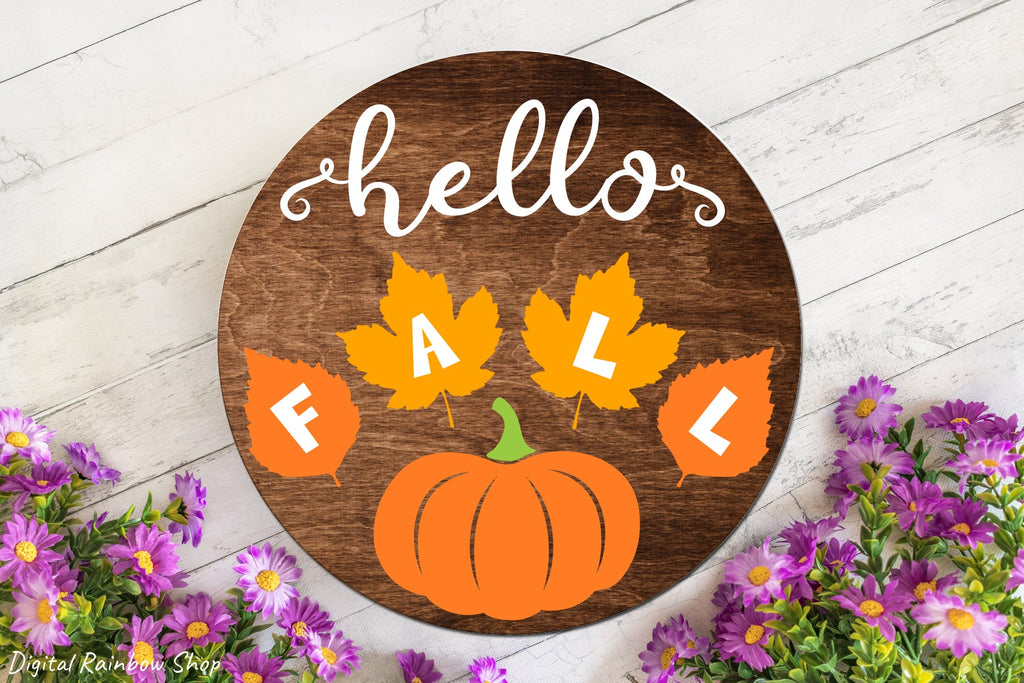 Fall round sign svg bundle, autumn rounds, welcome door sign - So Fontsy
