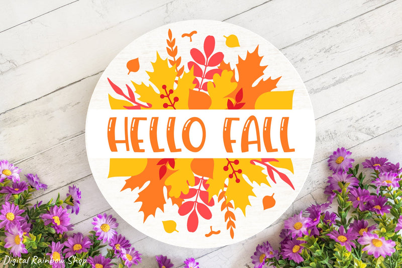 Fall round sign svg bundle, autumn rounds, welcome door sign - So Fontsy
