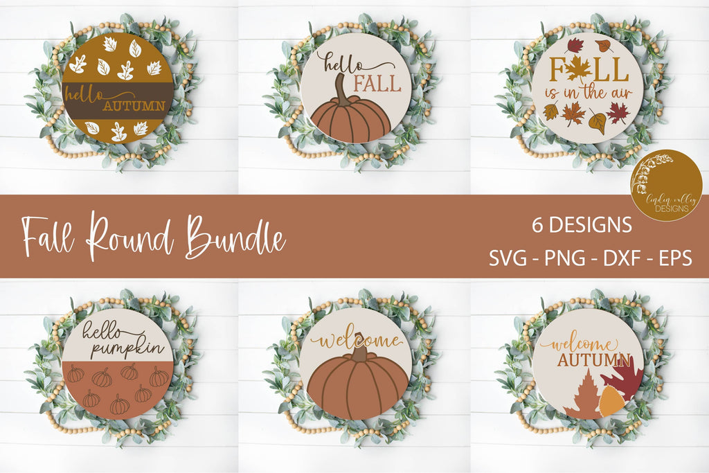 Fall Round Sign SVG Bundle-Autumn SVG Bundle - So Fontsy