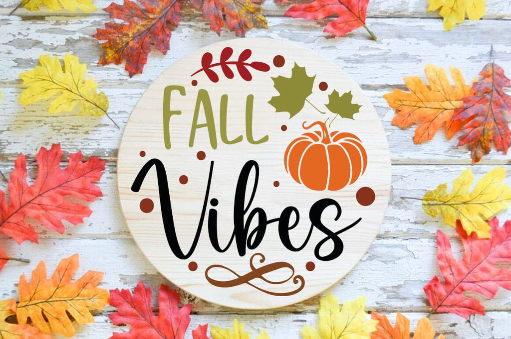 Fall Round SVG Design, fall vibes - So Fontsy