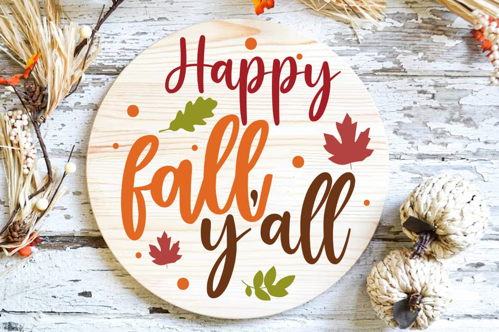 Fall Round SVG Design Happy fall yall - So Fontsy