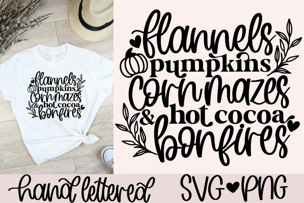 Fall shirt svg, fall quote svg, flannels svg, pumpkins svg, corn maze svg, hot cocoa svg ...
