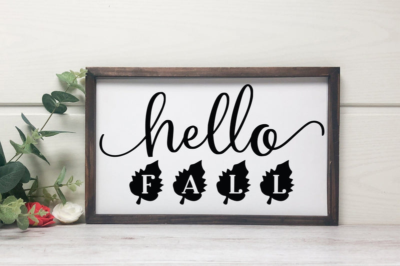 Fall Sign Making SVG | Hello Fall Cut File - So Fontsy