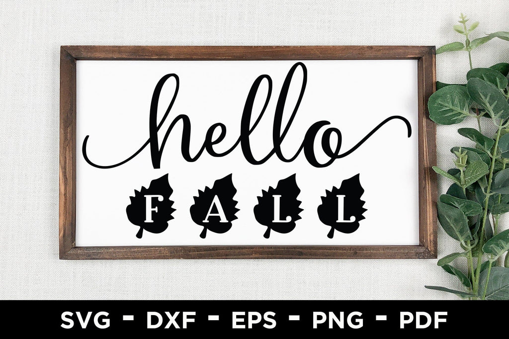 Fall Sign Making SVG | Hello Fall Cut File - So Fontsy