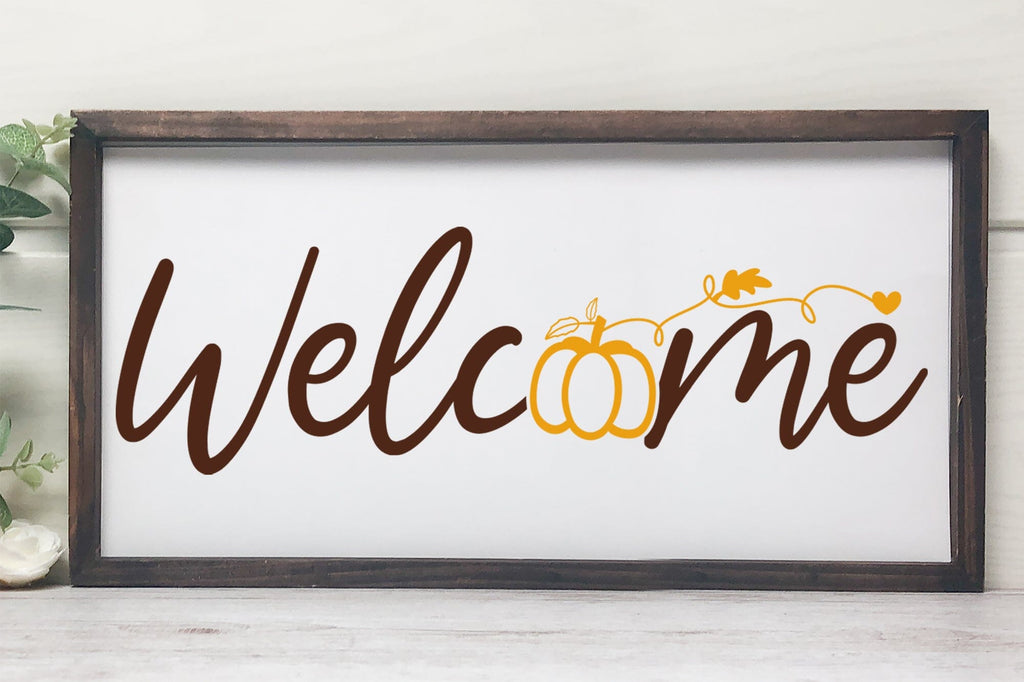 Fall Sign SVG - Autumn SVG - Welcome Cut File - So Fontsy