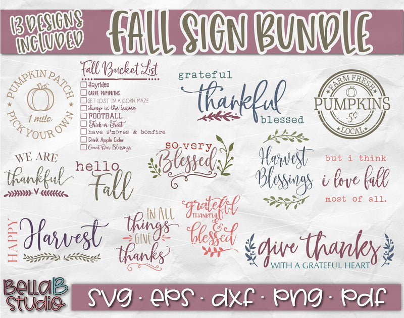 Fall Sign SVG Bundle, Fall SVG, Autumn SVG - So Fontsy