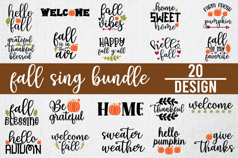 Fall Sign SVG Bundle - So Fontsy