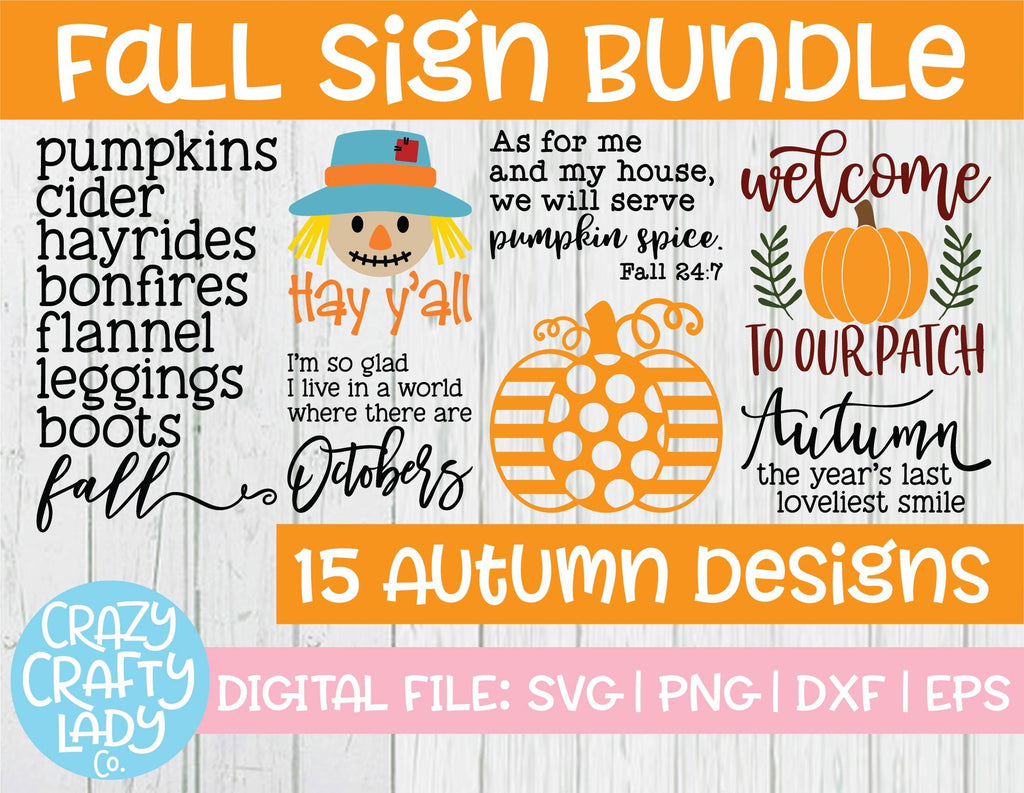 Fall Sign SVG Cut File Bundle - So Fontsy