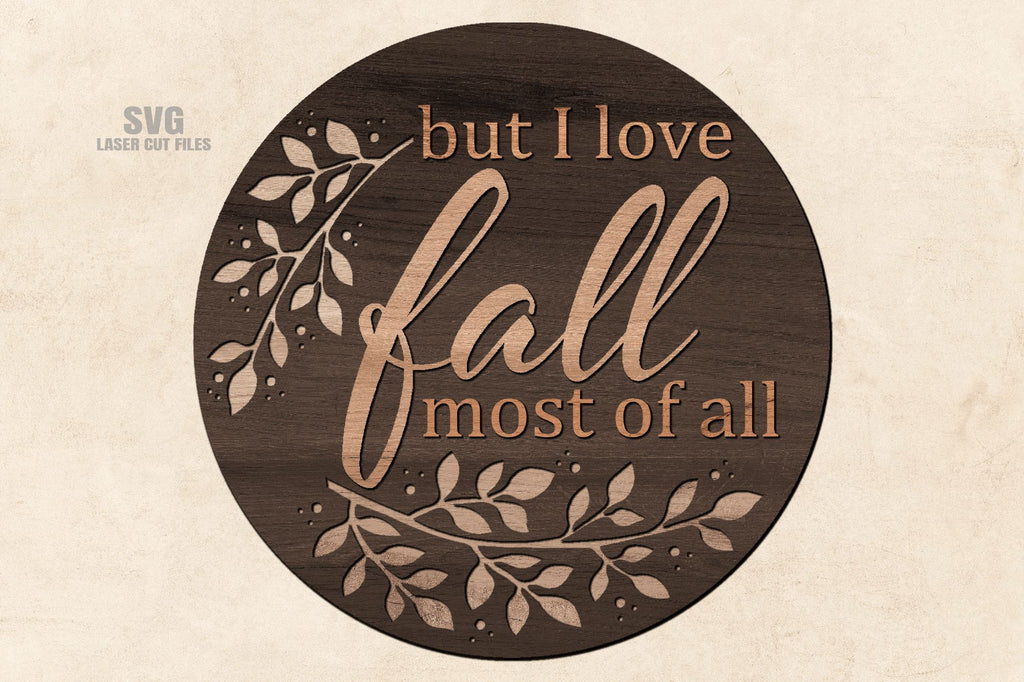Fall Sign SVG Laser Cut Files | Fall Door Hanger | Fall SVG - So Fontsy