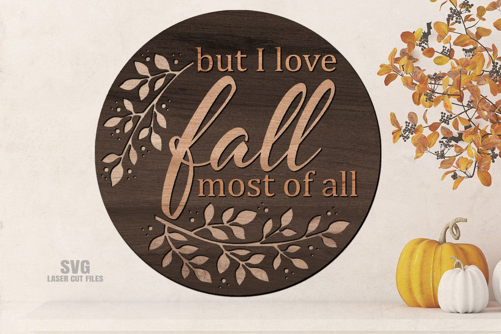 Fall Sign SVG Laser Cut Files | Fall Door Hanger | Fall SVG - So Fontsy