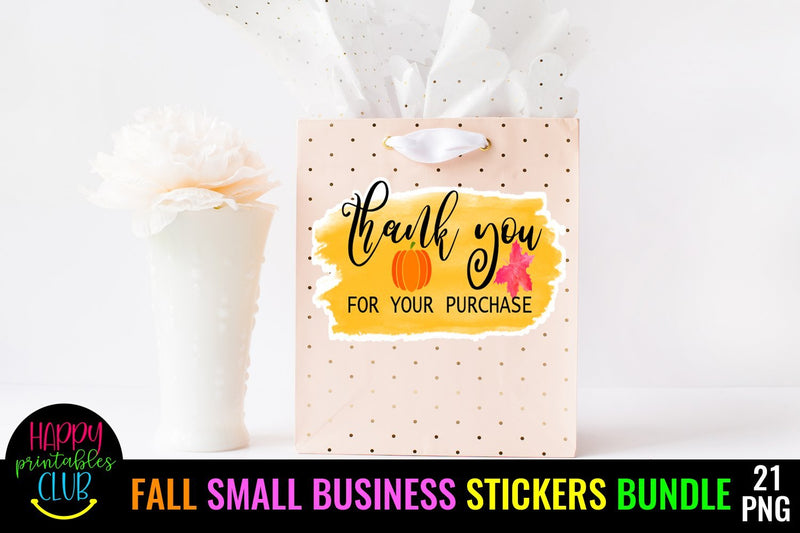 Fall Small Business and Packaging Stickers Bundle Cute - So Fontsy