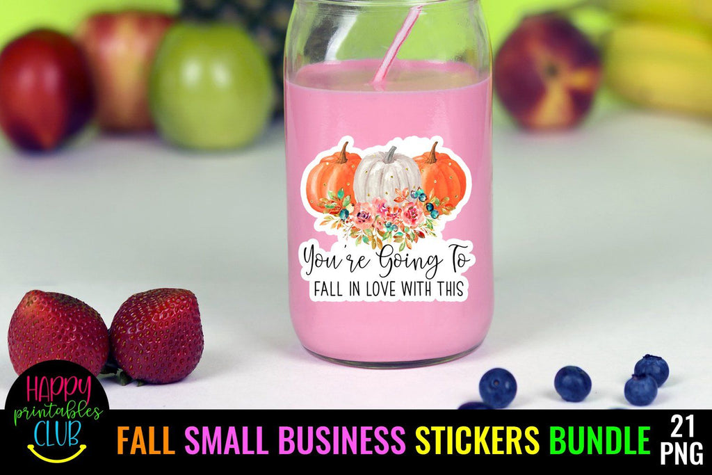 Fall Small Business and Packaging Stickers Bundle Cute - So Fontsy