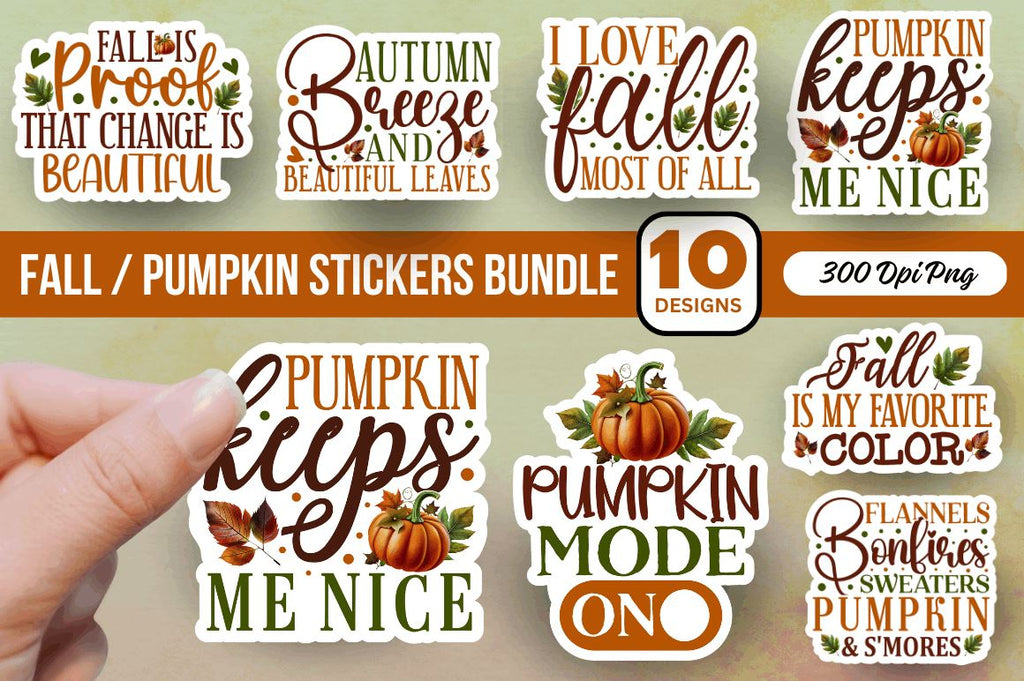 Fall Sublimation stickers Bundle Bundle - So Fontsy