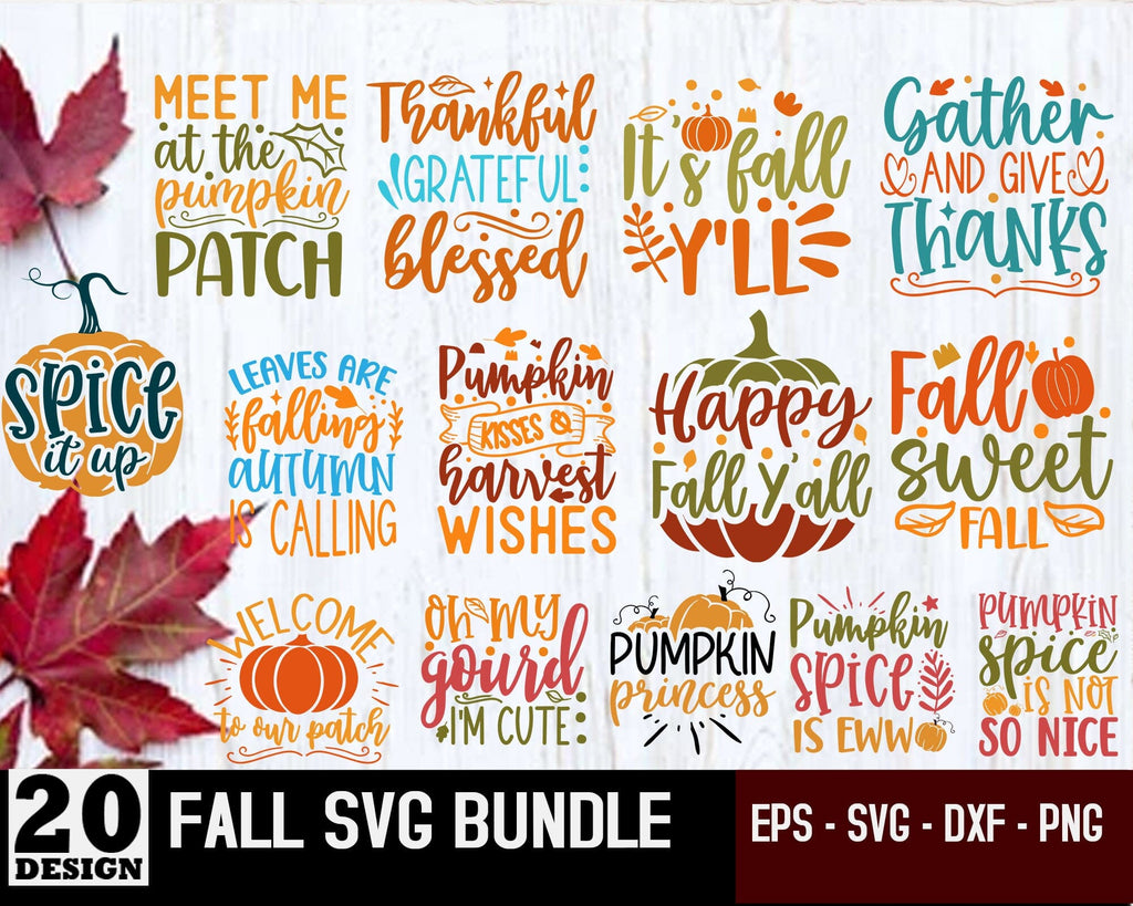 Fall SVG Bundle, Autumn Svg, Thanksgiving Svg, Fall Svg Designs, Fall ...