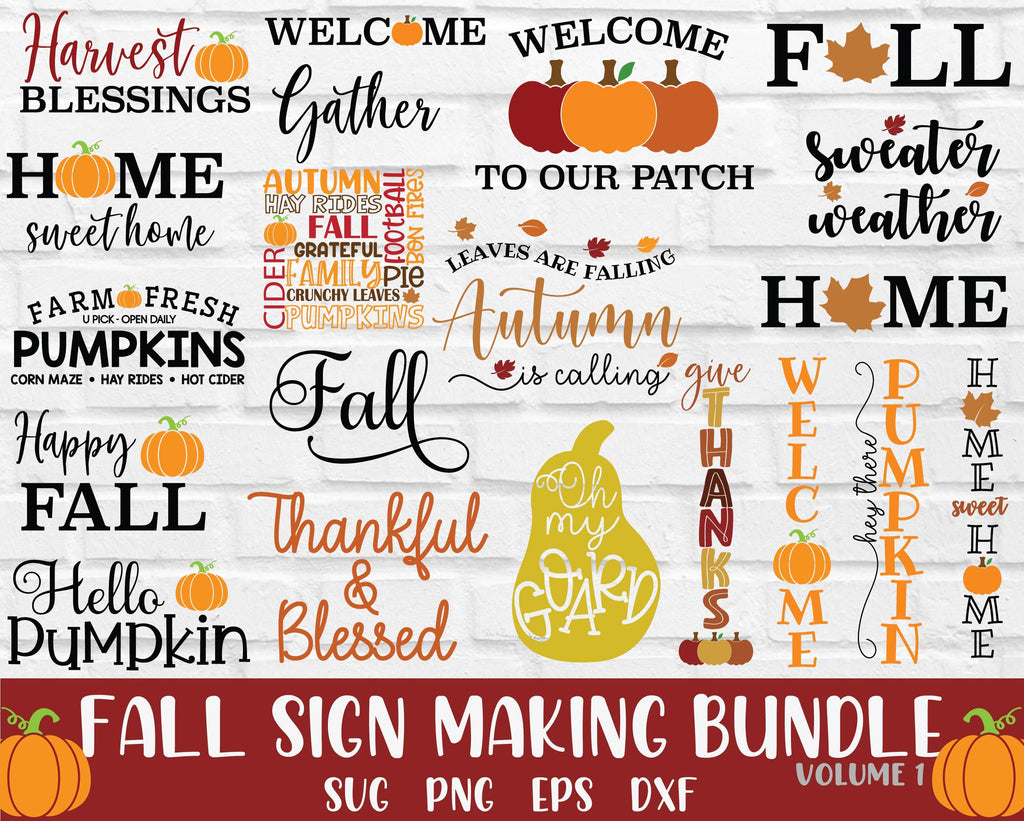 Fall SVG Bundle | Pumpkin SVG | Hello Fall svg | Fall Welcome Sign | A ...