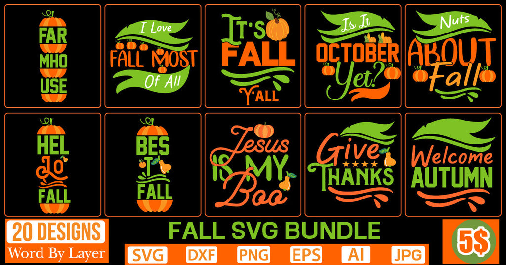 Fall Svg Bundle SVG Cut File - So Fontsy