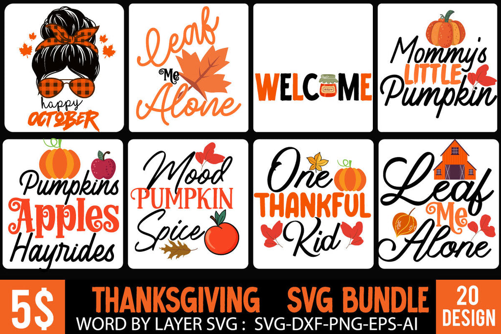 Fall SVG Bundle, Thanksgiving Svg Bundle,Fall Pumpkin SVG Bundle ...