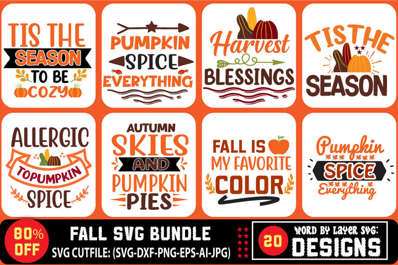 Fall SVG Bundle, Thanksgiving Svg Bundle,Fall Pumpkin SVG Bundle ...