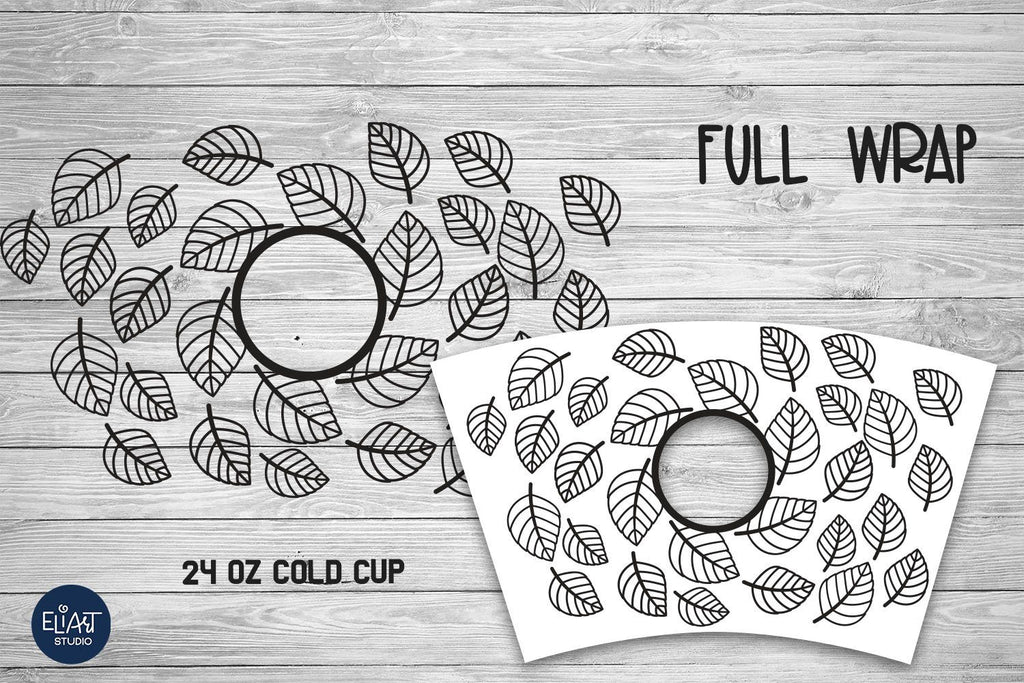 Fall SVG, Cup Wrap SVG, Fall Leaves SVG Full Cup Wrap. - So Fontsy