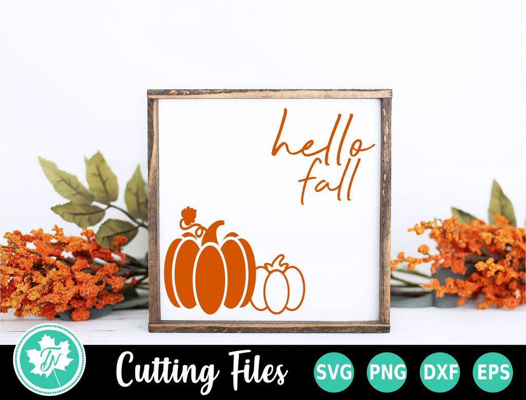 Fall SVG | Fall Sign SVG | Hello Fall - So Fontsy