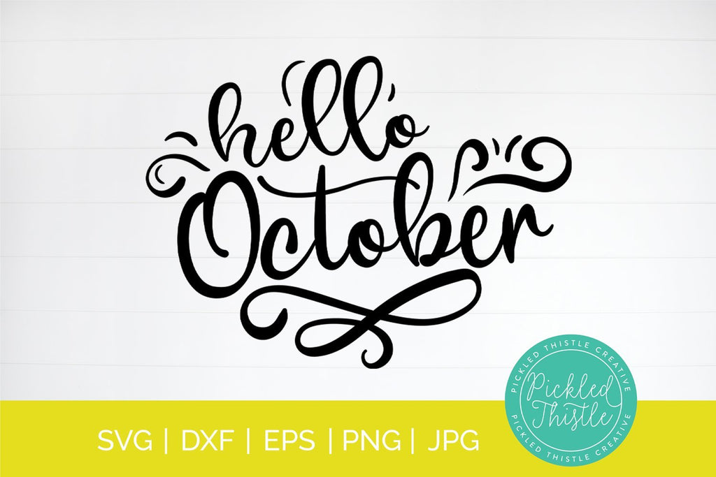 Fall SVG - Hello October SVG - So Fontsy